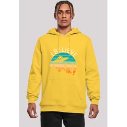 F4NT4STIC Herren Kapuzenpullover "I Believe UFO Alien Sonnenuntergang", gelb, Gr. M, Obermaterial: 65% Baumwolle, 35% Polyester, Pullover, Premium