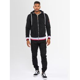 Herren Sweatjacke "ASRevellio", schwarz, Gr. S, Alessandro Salvarini, Obermaterial: 65% Baumwolle, 35% Polyester, Sweatjacken, mit gro&szlig;er Kapuze