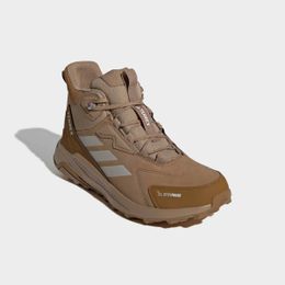 Wanderschuh adidas terrex "TERREX ANYLANDER LEATHER MID CLIMAPROOF", Herren, Gr. 42, cardboard, wonder alumina, bronze strata, Leder, Textil, Schuhe Wanderschuh