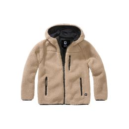 Allwetterjacke Brandit "Brandit Damen Kids Teddyfleecejacket Hood", Damen, Gr. 134/140, camel, 100% Polyester, unifarben, normal, ohne Ausschnitt, Jacken