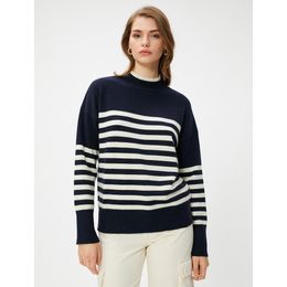 KOTON Pullover Damen Gr&ouml;&szlig;e M ecru / navy