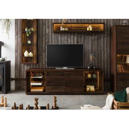 WOLF M&Ouml;BEL TV-Board Akazie 200x40x63 dunkelbraun lackiert BARK #213