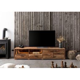 WOLF M&Ouml;BEL TV-Board Akazie 220x40x47 natur lackiert BARK #110