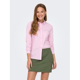 Jacqueline de Yong JDY Damen Hemdbluse "JDYMIO L/S SHIRT WVN NOOS", rosa, Gr. 40, gestreift, Web, Obermaterial: 72% Baumwolle, 24% Polyester, 4% Elasthan, Blusen,
