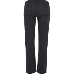 Urban Classics Damen Straight-Jeans "Urban Classics Damen Ladies Low Waist Straight Denim Pants", schwarz, Gr. 30, unifarben, 98% Baumwolle, 2%