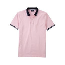 OLYMP Herren Poloshirt "Casual", rosa, Gr. L, Piqu&eacute;, Obermaterial: 100% Baumwolle, Shirts, farbliche Kontrast-Details