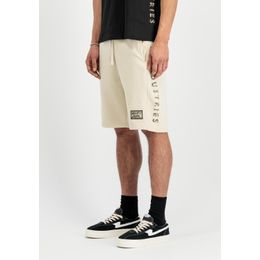 Herren Shorts "Camo Jogger Shorts", wei&szlig;, Gr. L, Alpha Industries, Obermaterial: 80% Baumwolle, 20% Polyester, Hosen