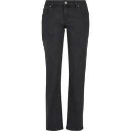 Urban Classics Damen Straight-Jeans "Urban Classics Damen Ladies Low Waist Straight Denim Pants", schwarz, Gr. 28, unifarben, 98% Baumwolle, 2%