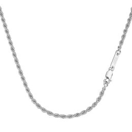 Damen Silberkette "Kordelkette, massiv, Silber 925", 50cm, Silber 925 (Sterlingsilber), silber, Giorgio Martello MILANO, Silber 925 (Sterlingsilber),