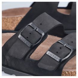 Rieker Damen Pantolette, Gr. 41, schwarz, Veloursleder, unifarben, Basic, Schuhe, Hausschuh, Sommerschuh, Strandschuh, Zweischnaller mit Softfu&szlig;bett
