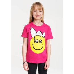 logoshirt M&auml;dchen T-Shirt "Peanuts - Snoopy Smiley", pink, Gr. 92, bedruckt, 100% Baumwolle, Shirts, mit niedlichem Snoopy-Frontprint