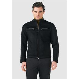 Pierre Cardin Herren Outdoorjacke, schwarz, Gr. XXL, unifarben, 100% Lederimitat, Jacken, im angesagten Biker-Stil