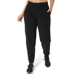 asics Damen Laufhose "asics LOGO SWEATPANT", schwarz, Gr. S, Obermaterial: 88% Baumwolle, 12% Polyester, Hosen