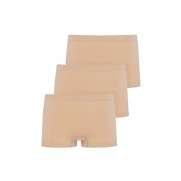 Jockey Damen Slip "Slip Seamfree Boy Short 3P 3er Pack", Gr. XXL, beige, Obermaterial: 93% Polyamid PA. 7% Elasthan EL., Unterhosen