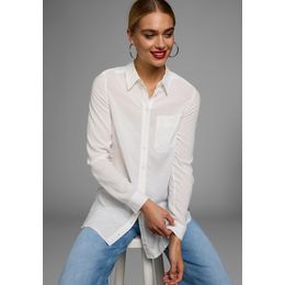 OTTO products Damen Longbluse, wei&szlig;, Gr. 40, Web, Obermaterial: 100% Viskose (LENZING ECOVERO ), Blusen