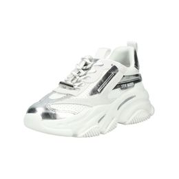 Steve Madden Damen Sneaker "Steve Madden Sneaker Lederimitat", Gr. 39wei&szlig;, silber, Lederimitat, Schuhe