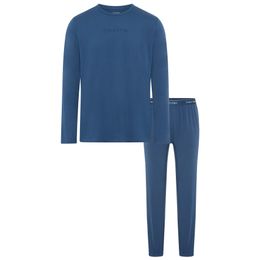 Herren Schlafanzug, Calvin Klein Underwear, Gr. Sblau, Jersey, Obermaterial: 100% Baumwolle, unifarben, Homewear-Sets, mit Logo-Stickerei, Regular Fit