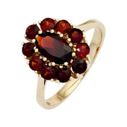 Jobo Damen Goldring, 60, Gelbgold 375, gelb, Gelbgold 375, Fingerringe, 375 Gold mit Granat