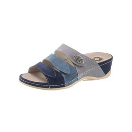 MUBB Damen Pantolette, Gr. 40, blau, Veloursleder, Schuhe
