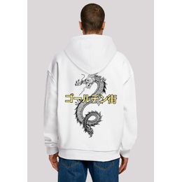 F4NT4STIC Herren Kapuzenpullover "Drache Japan - Golden Gai", wei&szlig;, Gr. M, Obermaterial: 100% Baumwolle, Pullover, Print