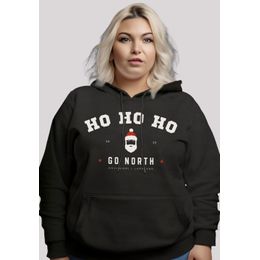 F4NT4STIC Damen Kapuzenpullover "Ho Ho Ho Santa Weihnachten PLUSSIZE", schwarz, Gr. XL, Obermaterial: 65% Baumwolle, 35% Polyester, Pullover, Premium