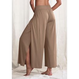 Lascana Damen Haremshose, Gr. 40, beige, Single Jersey, Obermaterial: 93% Polyester, 7% Elasthan, unifarben, Hosen, mit &uuml;berlappenden Seitenn&auml;hten
