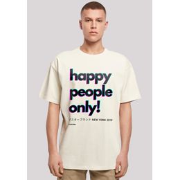 F4NT4STIC Damen T-Shirt "Happy people only New York", beige, Gr. M, Obermaterial: 100% Baumwolle, Shirts, Print