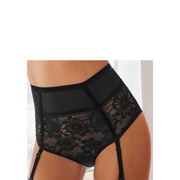 Damen High-Waist-Slip "Seduction", Petite Fleur Gold, Gr. 36, schwarz, Spitze, Obermaterial: 85% Polyamid, 15% Elasthan, Unterhosen, mit abnehmbaren