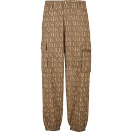 Cargohose Karl Kani "Karl Kani Karl Kani AOP Cargo Pants", Damen, Gr. XS, US-Gr&ouml;&szlig;en, light sand, sand, 100% Baumwolle, unifarben, normal, Hosen Cargohose