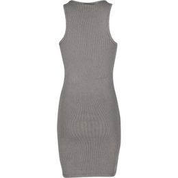 Urban Classics Damen Shirtkleid "Urban Classics Ladies Washed Rib Jersey Dress"steelgrau, Gr. M, unifarben, 100% Baumwolle, Kleider
