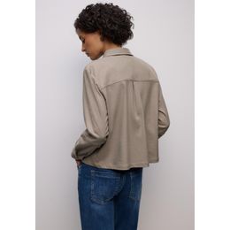 Street One Damen Hemdbluselight terra mocha meliert, Gr. 44, unifarben, Web, Obermaterial: 63% Polyester, 34% Viskose, 3% Elasthan, Blusen, mit