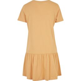 Urban Classics Damen A-Linien-Kleid "Urban Classics Damen Ladies Valance Tee Dress", orange, Gr. XS, unifarben, 100% Baumwolle, Kleider