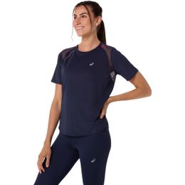 asics Damen Laufshirt "ROAD SS TOP"midnight, Gr. S, Obermaterial: 94% Polyester, 6% Elasthan, Shirts