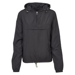 Urban Classics Damen Allwetterjacke "Urban Classics Damen Ladies Basic Pull Over Jacket"schwarz, Gr. S, unifarben, 100% Polyester, Jacken