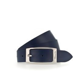 Tamaris Damen Lederg&uuml;rtel ""Charlie Silver"", blau, Basic, Gr. 90, unifarben, Rindsleder, G&uuml;rtel, mit l&auml;nglicher Doppelschlie&szlig;e, aus Rindsleder,