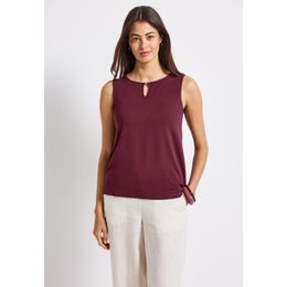 Street One Damen Shirttop, rot, Gr. 46, unifarben, Jersey, 95% Viskose, 5% Elasthan, Tops, mit Materialmix