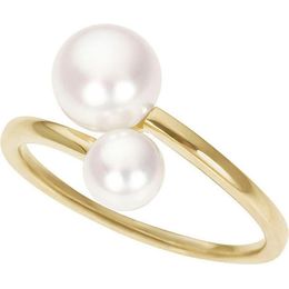 Firetti Damen Fingerring "Schmuck Geschenk Gold 333 Damenring Goldring", 17, Gelbgold 333 Perlen, 1,3mm, gold, Gelbgold 333, Perlen, Fingerringe, mit