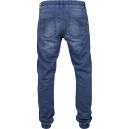 Urban Classics Herren Bequeme Jeans "Urban Classics Herren Knitted Denim Jogpants"blau washed, Gr. S, unifarben, 83% Baumwolle, 15% Polyester, 2%
