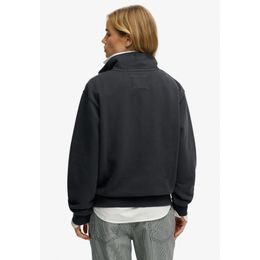Superdry Damen Sweatshirt "ATH ESS GRAPHIC HALF ZIP", schwarz, Gr. L, bedruckt, Sweatware, Obermaterial: 100% Baumwolle, Sweatshirts, aus Baumwolle,