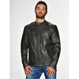 Mustang Herren Lederjacke "James", grau, Gr. M, Obermaterial: 100% Lammleder; Innenseite: 100% Baumwolle; F&uuml;tterung: 100% Polyester, Jacken