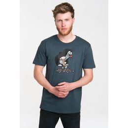 logoshirt Herren T-Shirt "Der kleine Maulwurf", blau, Gr. XS, bedruckt, 100% Baumwolle, Shirts, mit lizenziertem Originaldesign