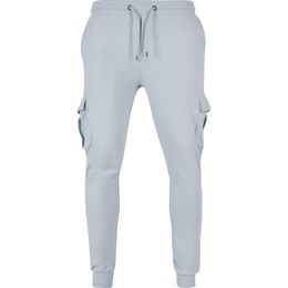 Urban Classics Herren Cargohose "Urban Classics Herren Fitted Cargo Sweatpants", blau, Gr. M, unifarben, 80% Baumwolle, 20% Polyester, Hosen