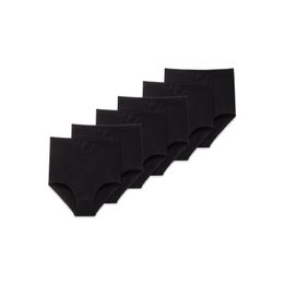 Schiesser Damen Slip "Slip Cotton Essentials 6P 6er Pack", Gr. XL, schwarz, Obermaterial: 100% Baumwolle CO., Unterhosen