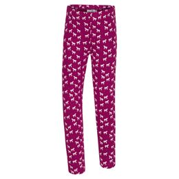happy girls M&auml;dchen Sweatleggings, lila, Gr. 104, bedruckt, angeraute Sweatware, Obermaterial: 60% Polyester, 35% Baumwolle, 5% Elasthan, Hosen, im