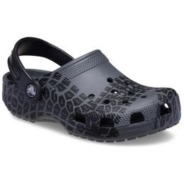 Crocs Kinder Clog "Classic Tire Print Clog", Gr. 22, schwarz, Croslite , Schuhe, Hausschuh, Sandale mit L&uuml;ftungs&ouml;ffnungen