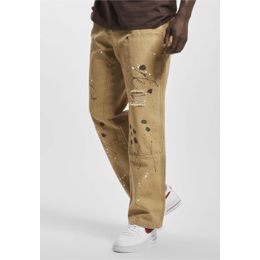Karl Kani Herren Cargohose "Karl Kani KK OG Paintsplatter Cargo Pants"sand, Gr. L, 100% Baumwolle, Hosen