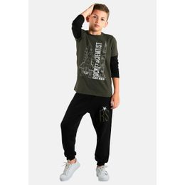 DENOKIDS Jungen Hausanzug "RS Rocket", Gr. 98, gr&uuml;n, 92% Baumwolle, 8% Elasthan, bedruckt, Homewear-Sets, mit Print