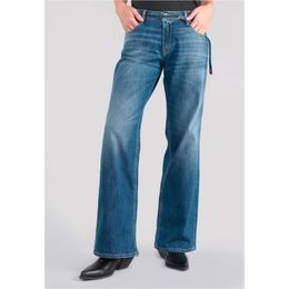 Damen Bequeme Jeans "LAURYN", blau, Gr. 30, Le Temps Des Cerises, 100% Baumwolle, Jeans, mit Bootcut-Schnitt