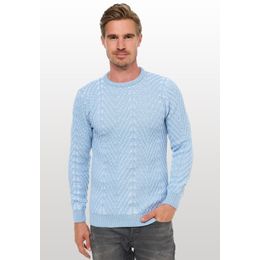 Rusty Neal Herren Strickpullover, blau, Gr. S, unifarben, 70% Polyacryl, 30% Baumwolle, Pullover, mit angesagtem Design