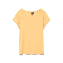 V&eacute;ro Moda VERO MODA Damen Rundhalsshirt "VMAVA PLAIN SS TOP GAJRS NOOS"golden haze, Gr. L, unifarben, Jersey, Obermaterial: 95% Lyocell, 5% Elasthan, Shirts,